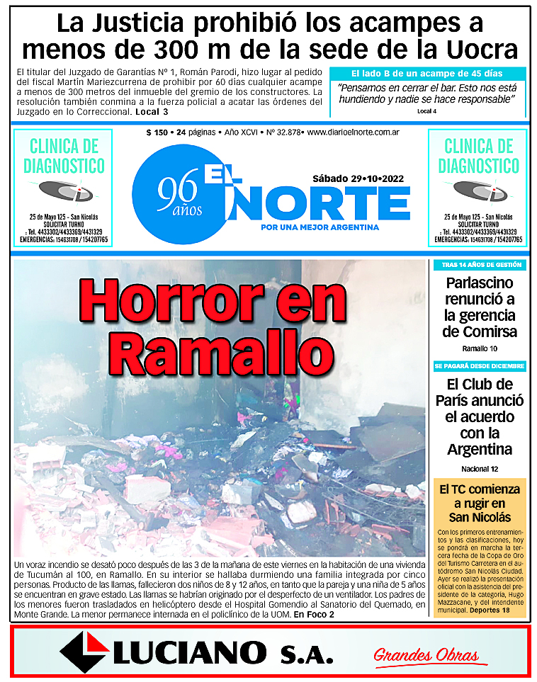 TAPA DEL DÍA: SÁBADO 29 DE OCTUBRE