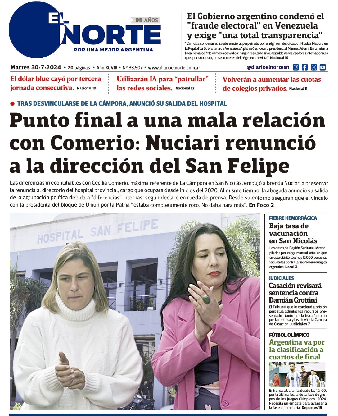 Diario EL NORTE - edición digital martes 30 de julio 2024 | Diario El ...